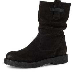 Tamaris Damen Stiefelette , Blockabsatz, Kurzstiefel mit praktischem Innenrei&szlig;verschluss schwarz 38