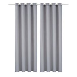OTTO home Vorhang &raquo;Raja&laquo; &Ouml;sen 2 Stk. tlg. einfarbig, Einfache Montage, Pflegeleicht, &Ouml;sen, 2 er Pack, uni grau Polyester, Recyceltes Material 225cm, 