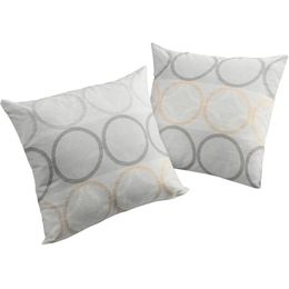 WIRTH Dekokissen &raquo;Zirbello&laquo; Kissenh&uuml;lle ohne F&uuml;llung, 2 St&uuml;ck grau Baumwolle, Polyester B/L: 40cm x 40cm, 2 Stk.