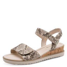 Tamaris Damen Keilsandalette , Riemchensandale, Sommerschuh in veganer Verarbeitung beige 40