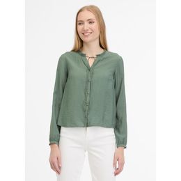 Ragwear Damen Langarmbluse &raquo;IONE&laquo; mit Knopfleiste, aus Viskose und Nylon, Regular Fit, ohne Kragen gr&uuml;n S (36)