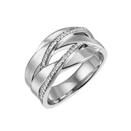 Firetti Damen Fingerring &raquo;Schmuck Geschenk Silber 925 Silberring Silberring vergoldet glitzernd&laquo; mit Zirkonia (synth.) silber 54, Silber 925 (