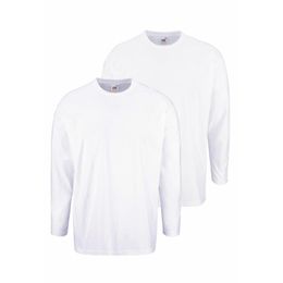 Fruit of the Loom Herren Fruit of the Loom Langarmshirt Packung, 2 Stk. aus reiner Baumwolle, 2-er Pack wei&szlig; XXXL (62/64)