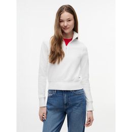 Tommy Jeans Damen Sweatshirt &raquo;TJW SLIM S FLAG 1/4 ZIP MOCKNECK&laquo;, Baumwolle, slim fit L (42/44)