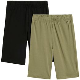 bonprix Damen bonprix Radlerhose aus elastischem Material, taillenhoher Bund mit Gummizug, Skinny Fit 32/34 (XS), N-Gr