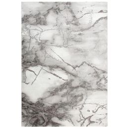 OTTO home Teppich &raquo;Juliet&laquo; rechteckig 12 mm H&ouml;he modernes Marmor-Design, Kurzflor, pflegeleicht, weich grau Kunstfaser B : 80cm 1 Stk., 12mm, L: 150cm