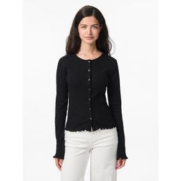 Pieces Damen Pieces Strickjacke &raquo;PCMARIE LS POIN CARDIGAN JRS NOOS BC&laquo; schwarz L