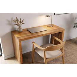 Riess Ambiente Massiver Konsolentisch MAKASSAR 100cm braun Mangoholz honey finish Schreibtisch Riess-Ambiente rechteckig Kolonial Natur