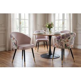 Riess Ambiente Extravaganter Stuhl MAISON CLASSIQUE flieder Samt schwarz Metall goldene Fu&szlig;kappen Polsterstuhl Riess-Ambiente Esszimmerstuhl K&uuml;chenstuhl Glamour...
