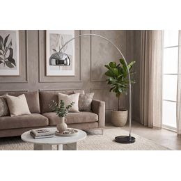 Riess Ambiente Ausziehbare Bogenlampe LOUNGE DEAL 170-210cm chrom Marmorfu&szlig; Stehlampe Riess-Ambiente Retro Modern