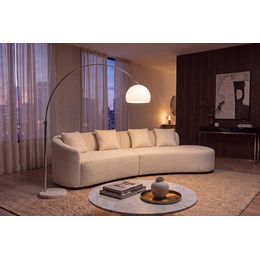 Riess Ambiente Ausziehbare Bogenlampe LOUNGE DEAL 175-205cm wei&szlig; Marmorfu&szlig; Stehlampe Riess-Ambiente Modern Retro