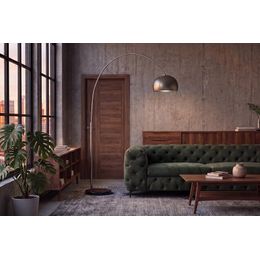 Riess Ambiente Ausziehbare Bogenlampe LOUNGE DEAL 170-210cm chrom geb&uuml;rstet Marmorfu&szlig; Stehlampe Riess-Ambiente Modern Retro