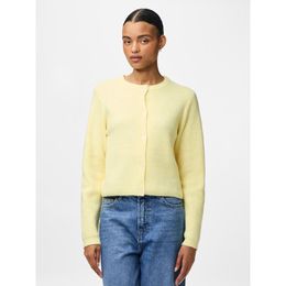 Pieces Damen Pieces Strickjacke &raquo;PCSILLY LS O-NECK KNIT CARDIGAN NOOS BC&laquo; Materialmix, regular fit gelb XXL