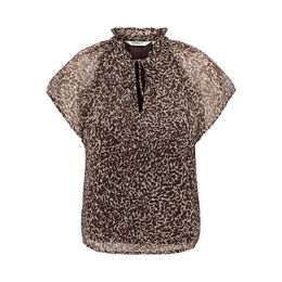 Only Damen Only Chiffonbluse &raquo;ONLLERI-PENINNA S/S TIED NECK SHIRT WVN&laquo; Polyester, regular fit braun S