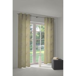 WIRTH Vorhang &raquo;Stuben&laquo; &Ouml;sen 1 Stk. tlg. gr&uuml;n Jacquard, Baumwolle, Polyester 145cm, &Ouml;sen, 132cm