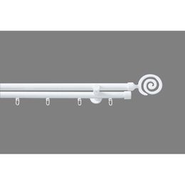 GOOD LIFE Kombi-Vorhangstange &raquo;Espiral&laquo; &Oslash; 20 mm 2 l&auml;ufig-l&auml;ufig Fixma&szlig; wei&szlig; Aluminium, Kunststoff, Metall B/L: 480cm &Oslash; 20mm, 2 l&auml;ufig