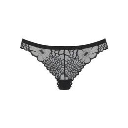 Lascana Damen Lascana String aus floraler Spitze, elastisches Material, unifarbenes Design blau 32/34