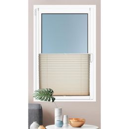Kutti Plissee &raquo;Brisa&laquo; Lichtschutz ohne Bohren verspannt Klemmfix, Sichtschutz, blickdicht, einfarbig, Klemmtr&auml;ger beige Obermaterial: 100% Polyester 140cm, 