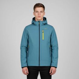 CMP Herren CMP Softshelljacke mit Kapuze mit hochschlie&szlig;endem Kragen, 3-lagig, wasserabweisend, winddicht blau 54