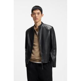 Hugo Herren Hugo Lederjacke &raquo;Likos&laquo; Stehkragen mit Knopf, echtes Leder, Slim Fit XXL Trachtenmode