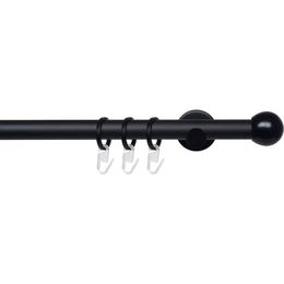 Liedeco Gardinenstange &raquo;Stilgarnitur 20 mm Blues Kugel&laquo; &Oslash; 2 mm 1 l&auml;ufig-l&auml;ufig Fixma&szlig; Gardinenstange Komplett schwarz Eisen B/L: 120cm &Oslash; 2mm, 1 Stk., 1 l&auml;ufig