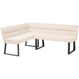 Livetastic Eckbank, Beige, Metall, Textil, 5-Sitzer, L-Form, 190x150 cm, Esszimmer, B&auml;nke, Eckb&auml;nke