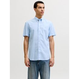 Jack & Jones Jack & Jones Herren Kurzarmhemd &raquo;JPRBLUSUMMER LIN. BL. SHIELD SS SHIRT SN&laquo; mit Stickerei S, N-Gr