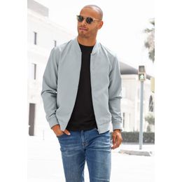 John Devin Herren Bomberjacke &raquo;/ Blouson mit Rippkragen&laquo;, Pilotenjacke / &Uuml;bergangsjacke mit Innentasche, regular fit grau S (44/46)