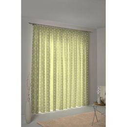 Adam Vorhang &raquo;Retro Floret&laquo; Kr&auml;uselband 1 Stk. tlg. aus 100% Bio-Baumwolle gr&uuml;n Jacquard, Baumwolle (Bio-Baumwolle) 175cm, Kr&auml;uselband, 145cm