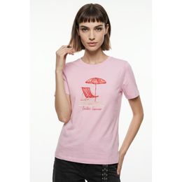 V&eacute;ro Moda Vero Moda Damen Kurzarmshirt &raquo;VMSIANE SS TOP BOX JRS&laquo; Baumwolle, regular fit rosa S