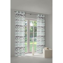 WIRTH Vorhang &raquo;Berlare&laquo; &Ouml;sen 1 Stk. tlg. gr&uuml;n Jacquard, Baumwolle, Polyester 225cm, &Ouml;sen, 132cm