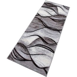 OTTO home Teppich &raquo;Tritom&laquo; rechteckig 9 mm H&ouml;he mit besonders weichem Flor, Kurzflor, modernes Wellen Muster grau Kunstfaser B : 67cm 1 Stk., 9mm, L: 