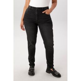 Aniston Plus Damen Aniston PLUS Gerade Jeans im 5-Pocket-Style - NEUE KOLLEKTION schwarz 46, N-Gr