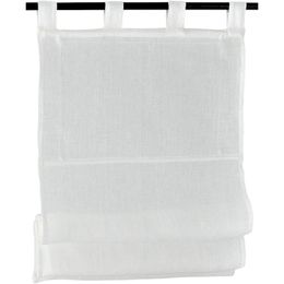 Kutti Raffrollo &raquo;Metis Leinen&laquo; mit Schlaufen freih&auml;ngend einfarbig, blickdicht, Schlaufenrollo, 100% reines Leinen wei&szlig; Obermaterial: 100% Leinen 140cm, 
