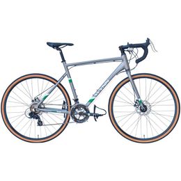 WYNN Gravelbike &raquo;GRL5.0&laquo; 14 Gang Shimano Tourney Schaltwerk Kettenschaltung grau 57cm, 28 Zoll (71,12cm) hinten: 28 Zoll (71,12cm) Gravelbike