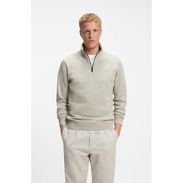 BOSS Orange Herren BOSS Orange Sweatshirt &raquo;Zetrust&laquo;, 1 Stk. Troyerkragen mit Rei&szlig;verschluss, Regular Fit, BOSS-Label beige S