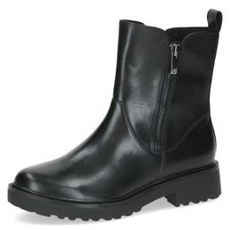 Caprice Damen Chelseaboots , Blockabsatz, Stiefelette mit Zierrei&szlig;verschluss au&szlig;en schwarz 38
