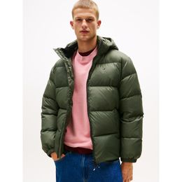Tommy Jeans Herren Steppjacke &raquo;TJM ESSENTIAL DOWN JACKET EXT&laquo; mit Kapuze Winterjacke Outdoorjacke Gef&uuml;ttert 2 in 1 Jacke abnehmbare Kapuze gr&uuml;n S