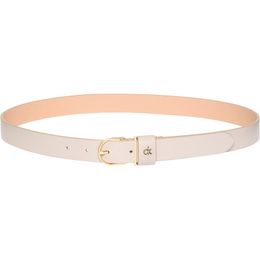 Calvin Klein Damen Lederg&uuml;rtel &raquo;CK METAL LOOP ROUND BUCKLE 25MM&laquo; Gr&ouml;&szlig;enverstellbar beige 105