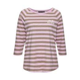 ELBSAND Damen 3/4-Arm-Shirt &raquo;Celina&laquo; mit Streifen, Rundhalsausschnitt, Jerseyshirt lila L