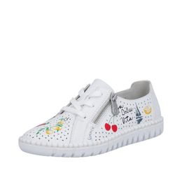 Rieker Damen Schn&uuml;rschuh Sneaker, Halbschuh, Schn&uuml;rer mit sommerlichem Motiv-Druck 40