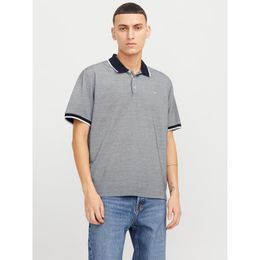 Jack & Jones Jack & Jones Herren Poloshirt &raquo;JPRBLUALVES SS POLO SN&laquo; mit Logo Stickerei blau XL
