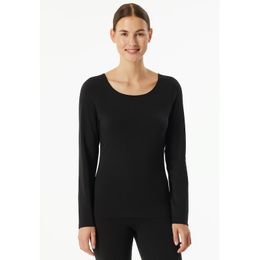 Schiesser Damen Langarmshirt &raquo;Invisible Soft Warming&laquo; flache N&auml;hte, w&auml;rmend, lang&auml;rmelig schwarz 46