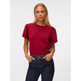 V&eacute;ro Moda Vero Moda Damen Kurzarmshirt &raquo;VMELLA SS O-NCK TOP JRS&laquo; Viskosemischung, regular fit rot S