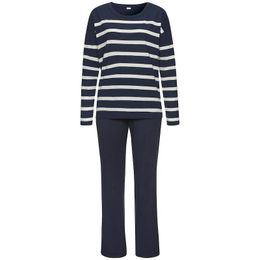 s.Oliver Damen s.Oliver Pyjama Set, 2 mit garngef&auml;rbten Streifen im Oberteil blau 32/34