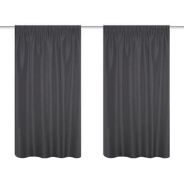 Vorhang &raquo;MAITE&laquo; Multifunktionsband 2 Stk. tlg. grau Polyester 145cm, Multifunktionsband, 135cm