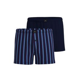 G&ouml;tzburg G&ouml;tzburg Herren G&Ouml;TZBURG Boxershorts &raquo;Wildlife&laquo; gestreift, basic, mit Logo, mit Eingriff, mit Knopf, Baumwollmix blau 5