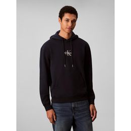 Calvin Klein Jeans Herren Sweatshirt &raquo;LS EU 350TERRY MICRO MONOLOGO HO&laquo;, Kapuze, regular fit blau XL