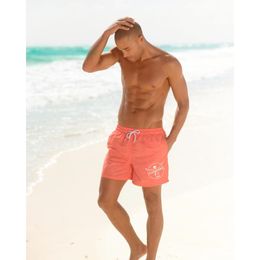 Chiemsee Herren Badeshorts &raquo;Melange&laquo; mit Logodruck, seitliche Eingrifftaschen orange S (46/48), N-Gr