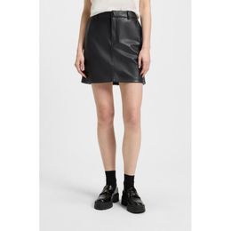 Hugo Damen Hugo Minirock &raquo;Rihale&laquo; in Lederoptik, Slim Fit schwarz 36